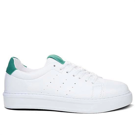 Buy Men's Eva Sole Snekars Lace-Up Casual Sports Shoes -White-Green ...